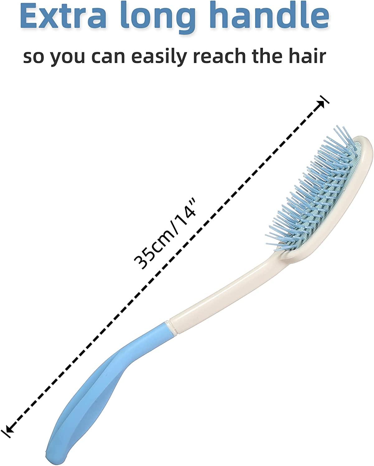 Long Reach Hairbrush with Soft Comb and Brush for Elderly & Hand ...