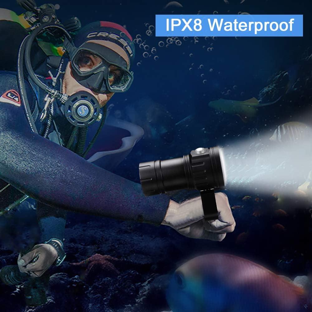 Eecoo Diving Flashlight | 18000 Lumen IPX8 Waterproof Torch for Scuba ...