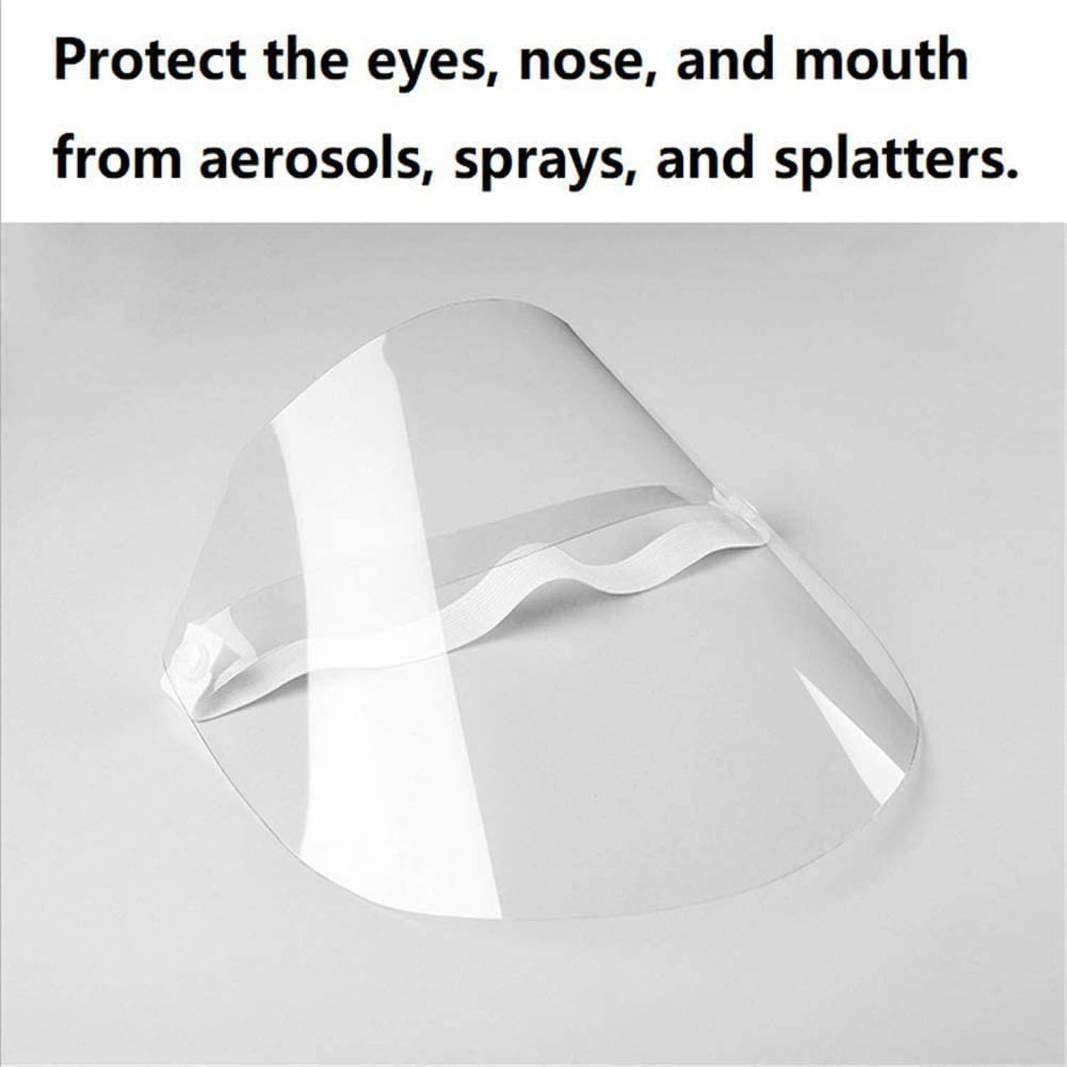 2Pcs Face Shield with Clear Protective Film and Elastic Band for Eye ...