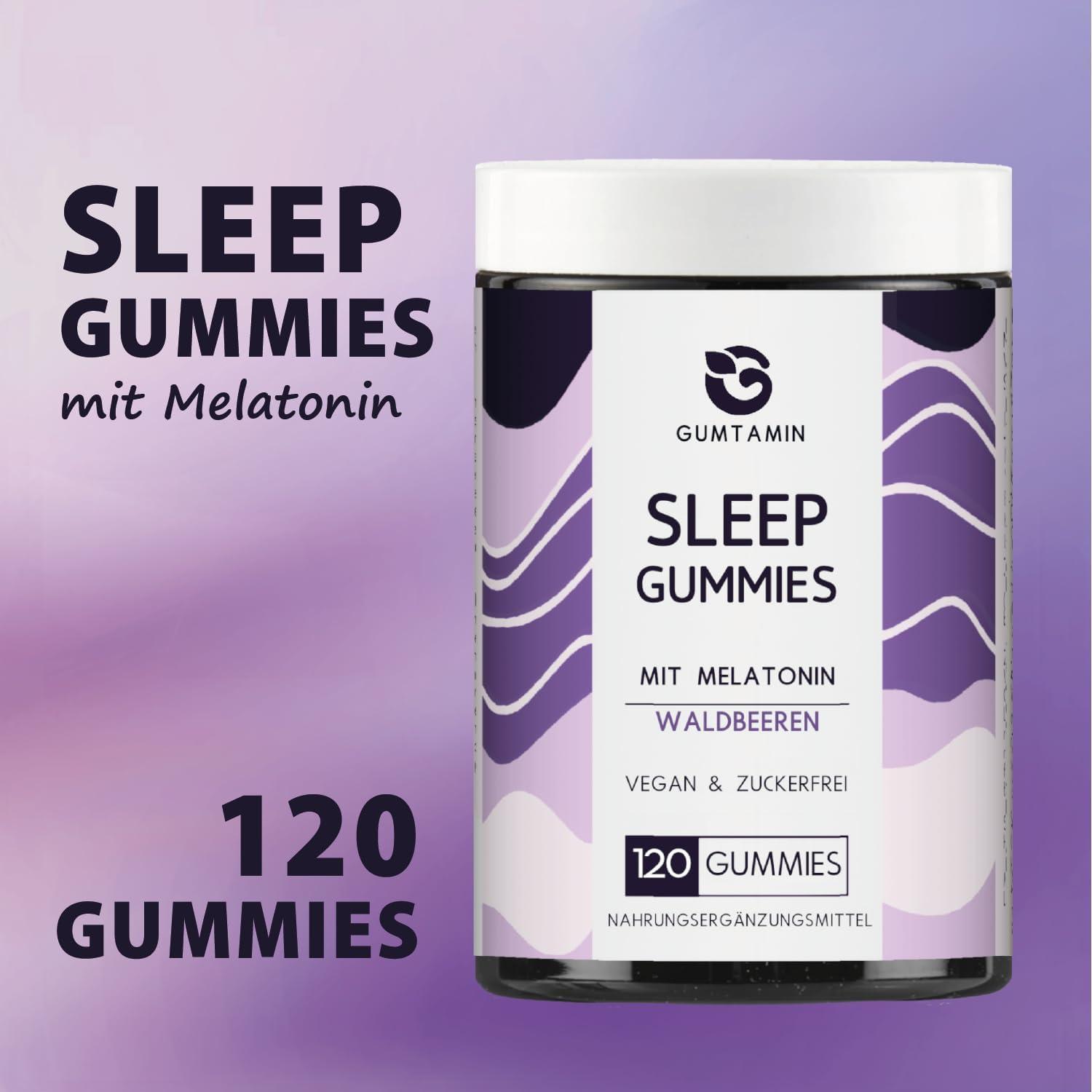 Gumamin Sleep Melatonin Gummies - 120 Vegan Sugar-Free Gummy Bears ...