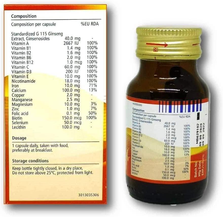 Pharmaton Ginseng Extract G115 - 30 Capsules | Swiss Quality Formula ...
