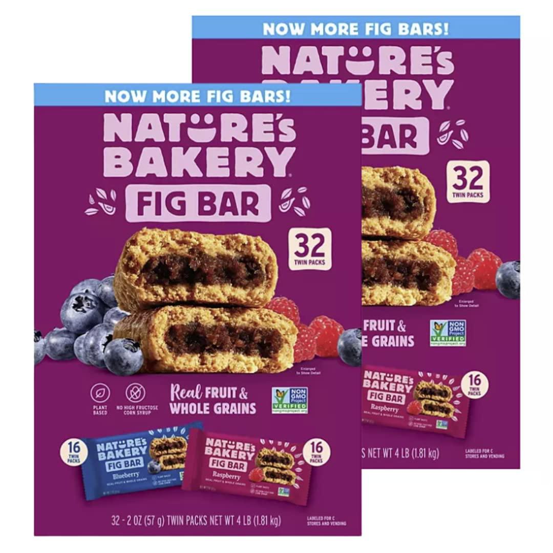 Natures Bakery Whole Wheat Fig Bars - 2 Twin Pack Boxes (64 Bars ...