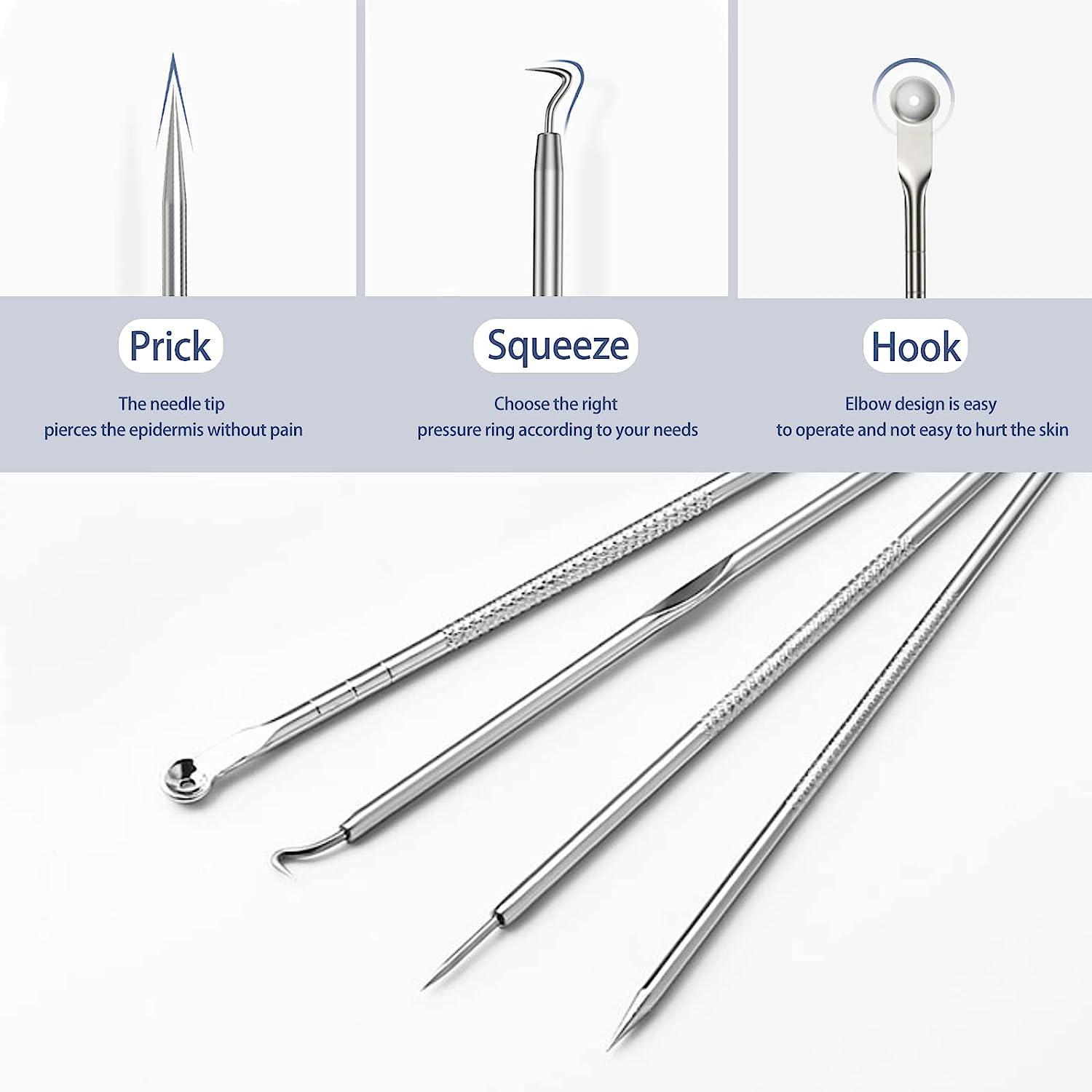 Blackhead Removal Tool Kit - Professional Stainless Steel Extractor for ...