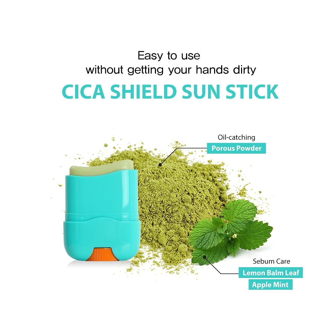 DASHU Solution Cica Shield Sun Stick .67oz - SPF 50 UVA/UVB Face & Body Sunscreen for Sensitive ...