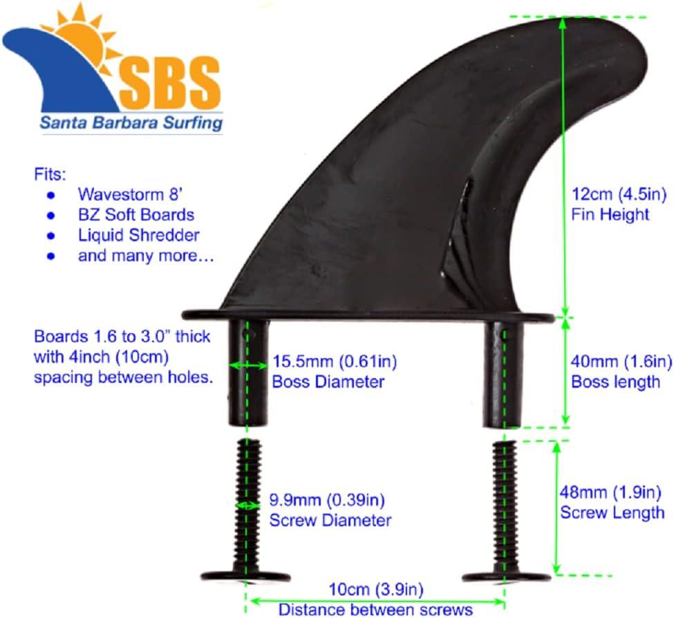 SBS Soft Top Surfboard Fin Set - Santa Barbara Surfing (Pack of 3 ...