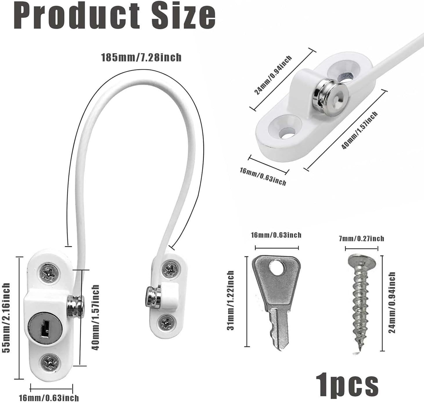 2 PCS Upvc Window Locks with Keys and Screws - Child Safety Restrictors ...