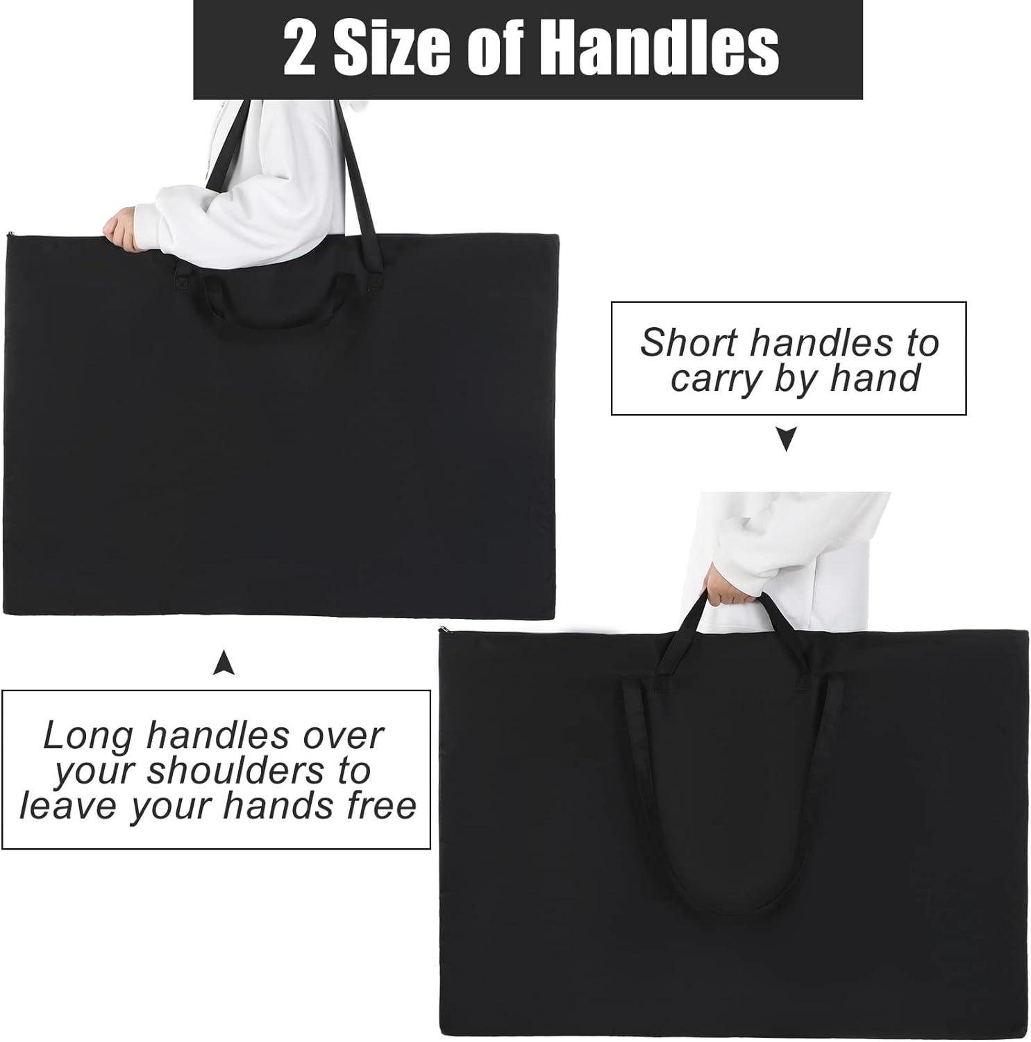 4 Pcs Light 25 x 37 Art Portfolio Bag Set - Black Case with Shoulder ...