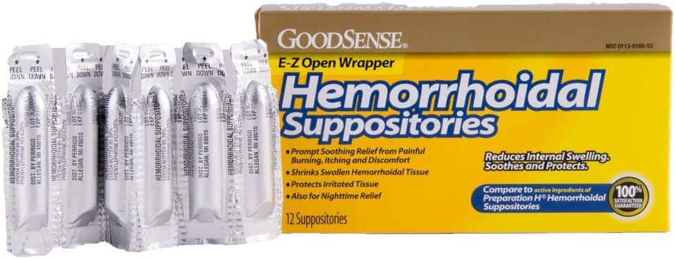 GoodSense Hemorrhoidal Suppositories 12-count - Fast Relief for ...