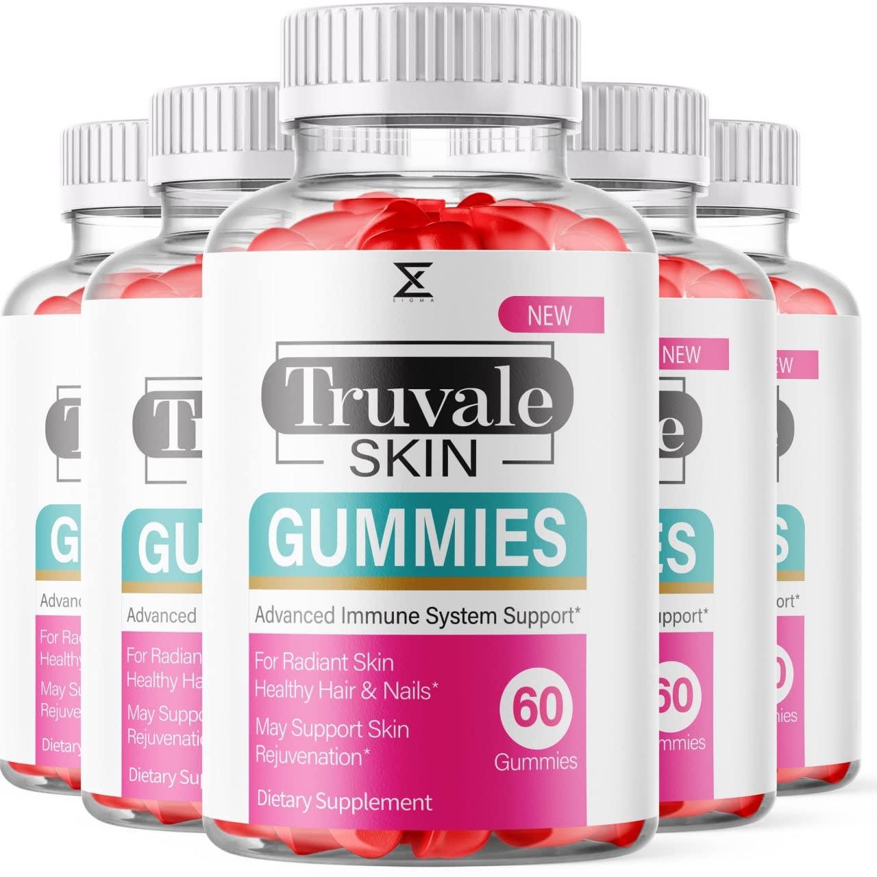 Truvale Skin Gummies (300 Gummies) - 5 Pack for Advanced Immune System ...