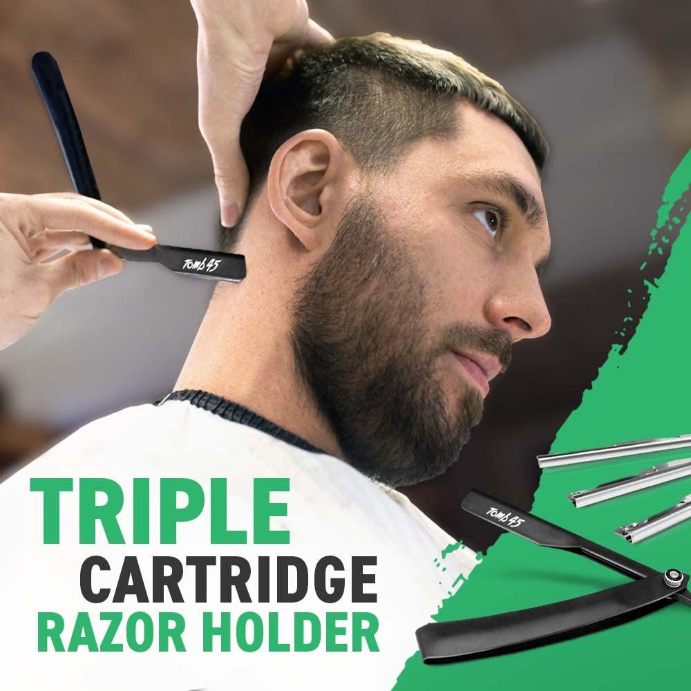 Tomb45 Triple Cartridge Razor Holder Durable Metal Grip & Adjustable ...