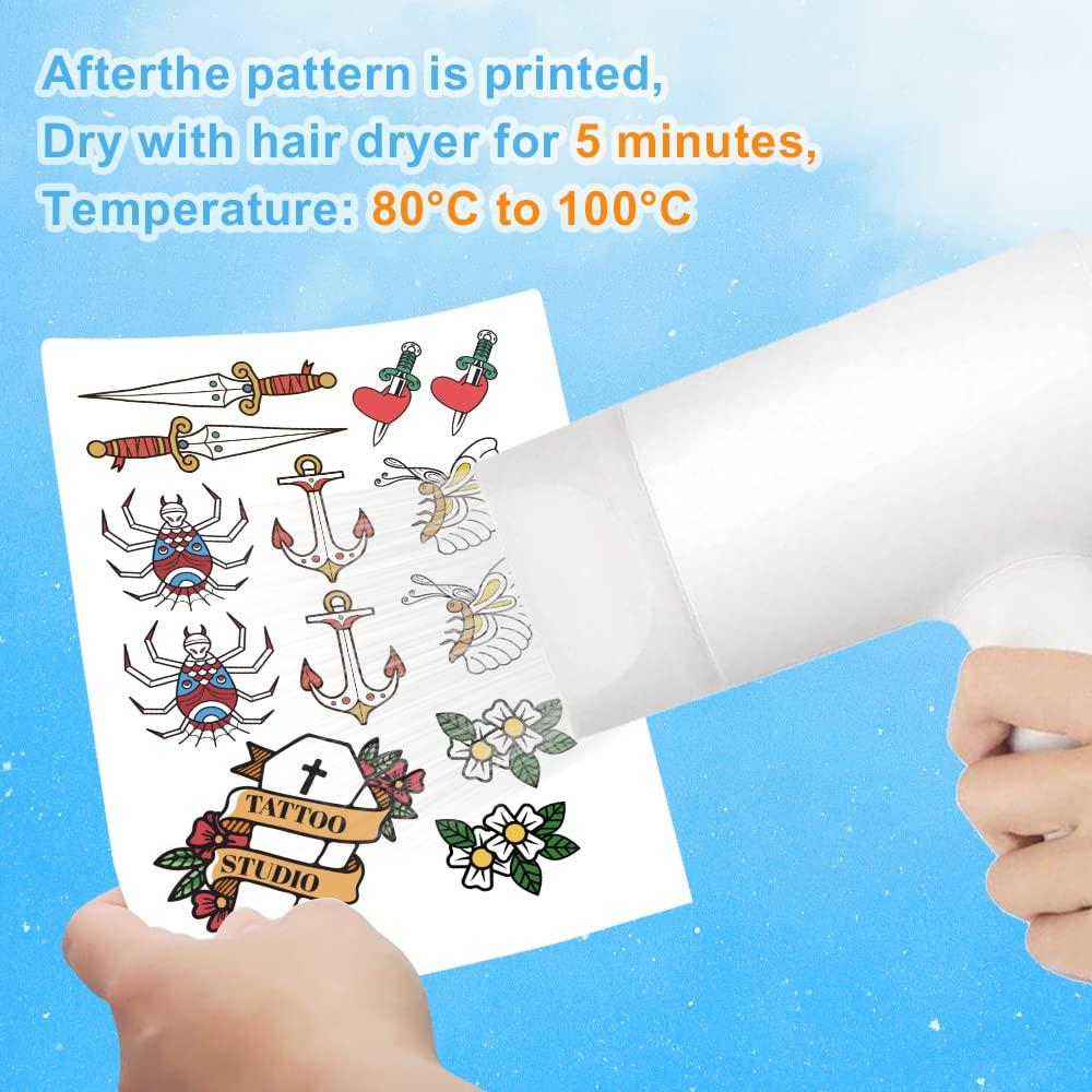 Stampcolour Printable Temporary Tattoo Paper for INKJET printer 8.5X11 ...