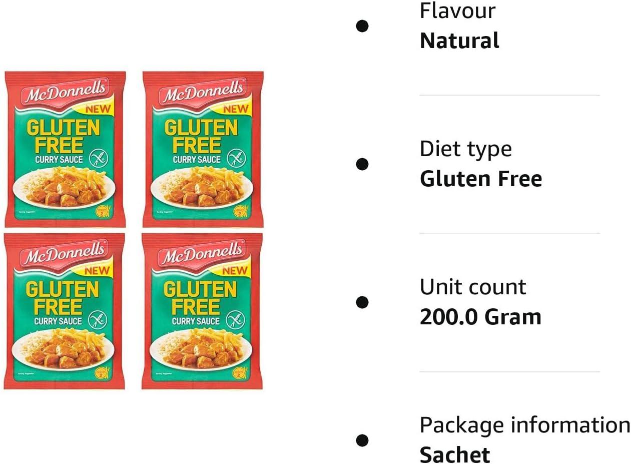 Mc Donnells Gluten Free Curry Sauce 4 x 50g Sachets - Authentic Flavor ...