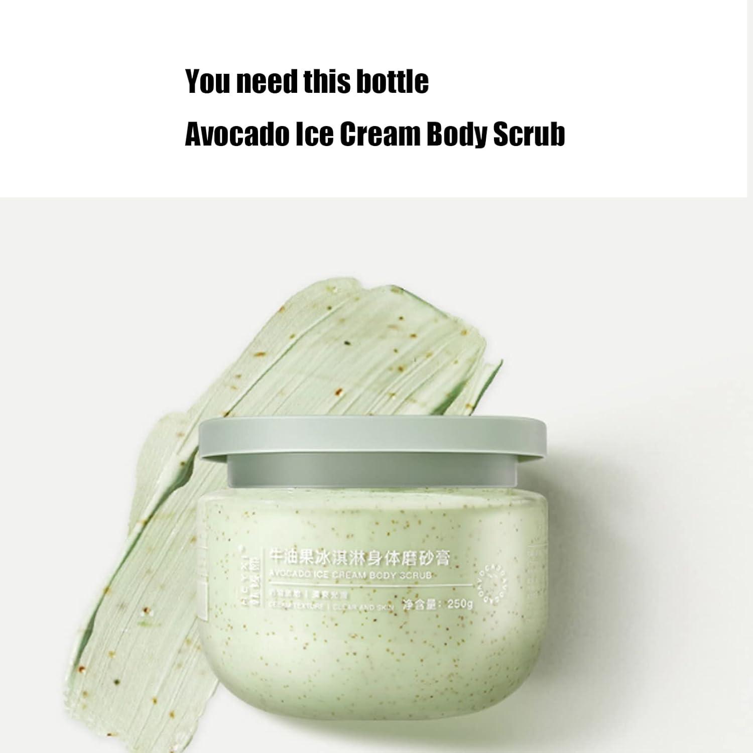 Avocado Body Scrub - Exfoliating Ice Cream Scrub for Deep Cleansing ...
