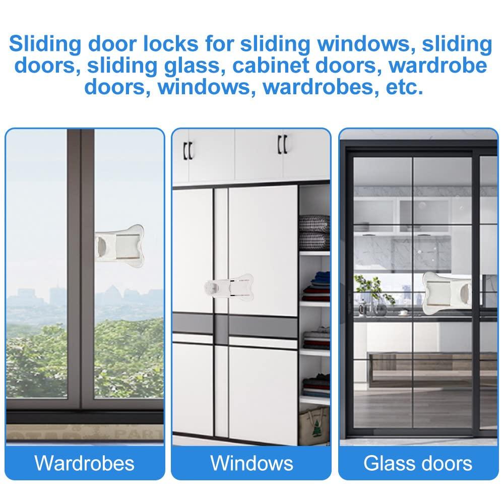 Wenrero 4-Piece Sliding Door Safety Lock Set | No Drill Child Lock with ...