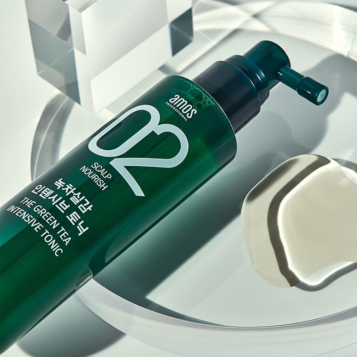 AMOS PROFESSIONAL Green Tea Scalp Essential Tonic 2.7 oz | Anti-Hair Loss Nourishment Treatment ...