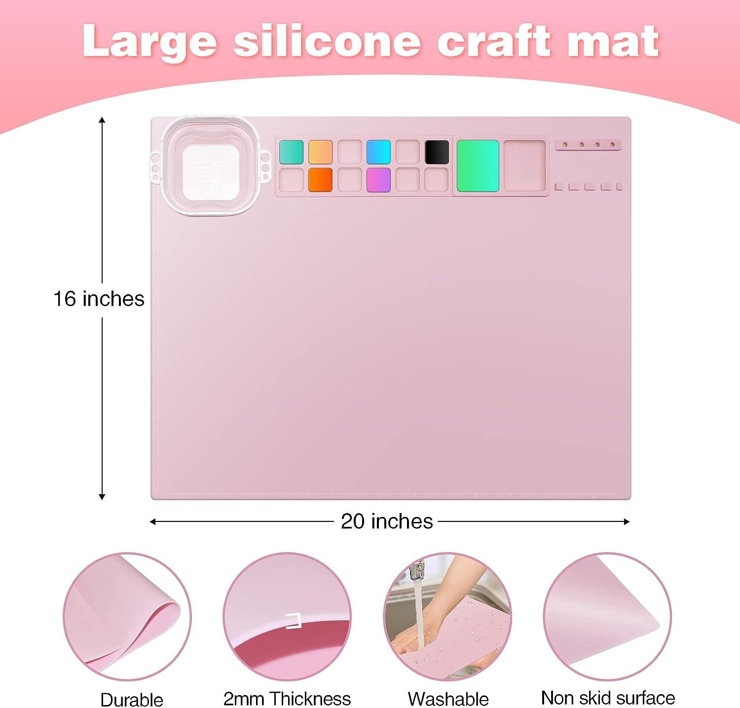 20x16 Silicone Painting Mat with Cup and Paint Holder - Non-Stick Craft ...
