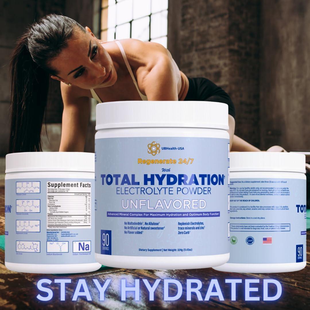 Total Hydration Electrolyte Replacement Mix - Unflavored Powder ...