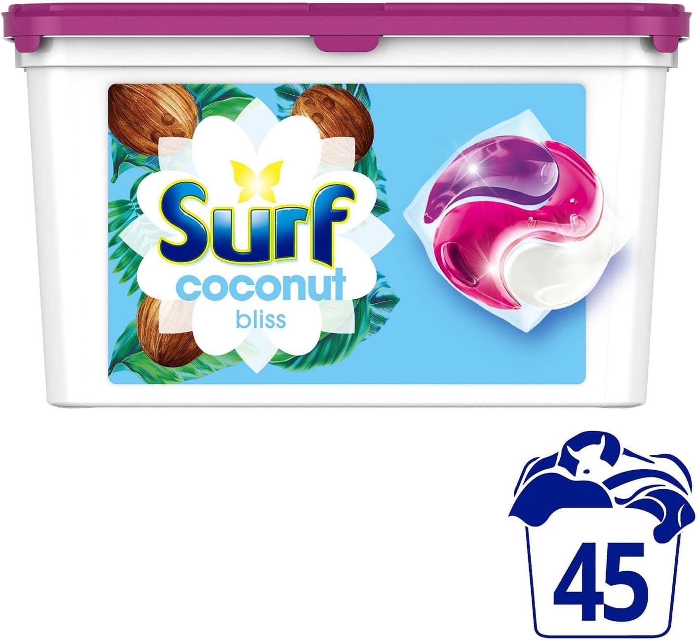 Coconut Bliss 3-in-1 Surf Washing Capsules - 45 Washes | Eco-Friendly ...
