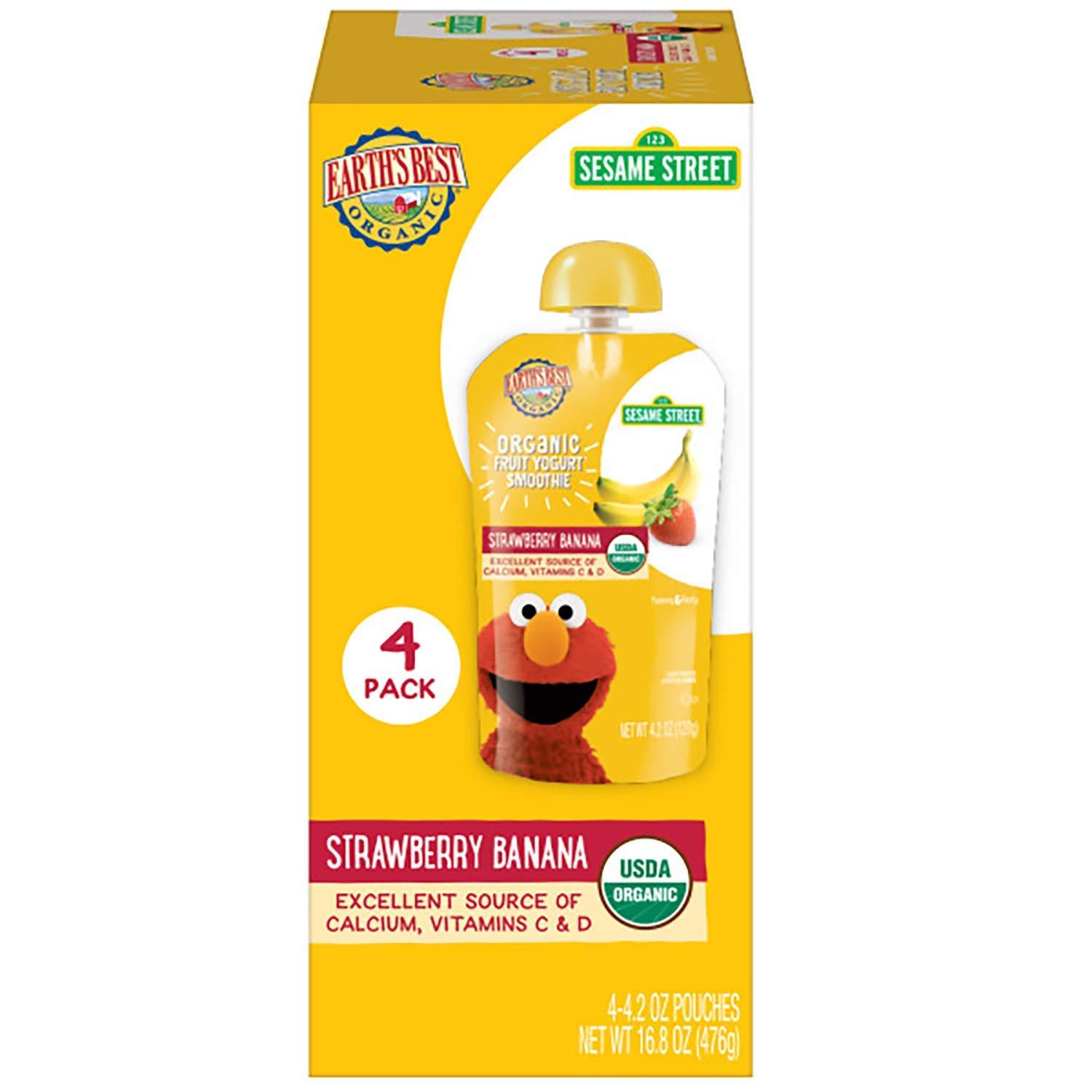 Earth's Best Organic Sesame Street Toddler Fruit Yogurt Smoothie ...