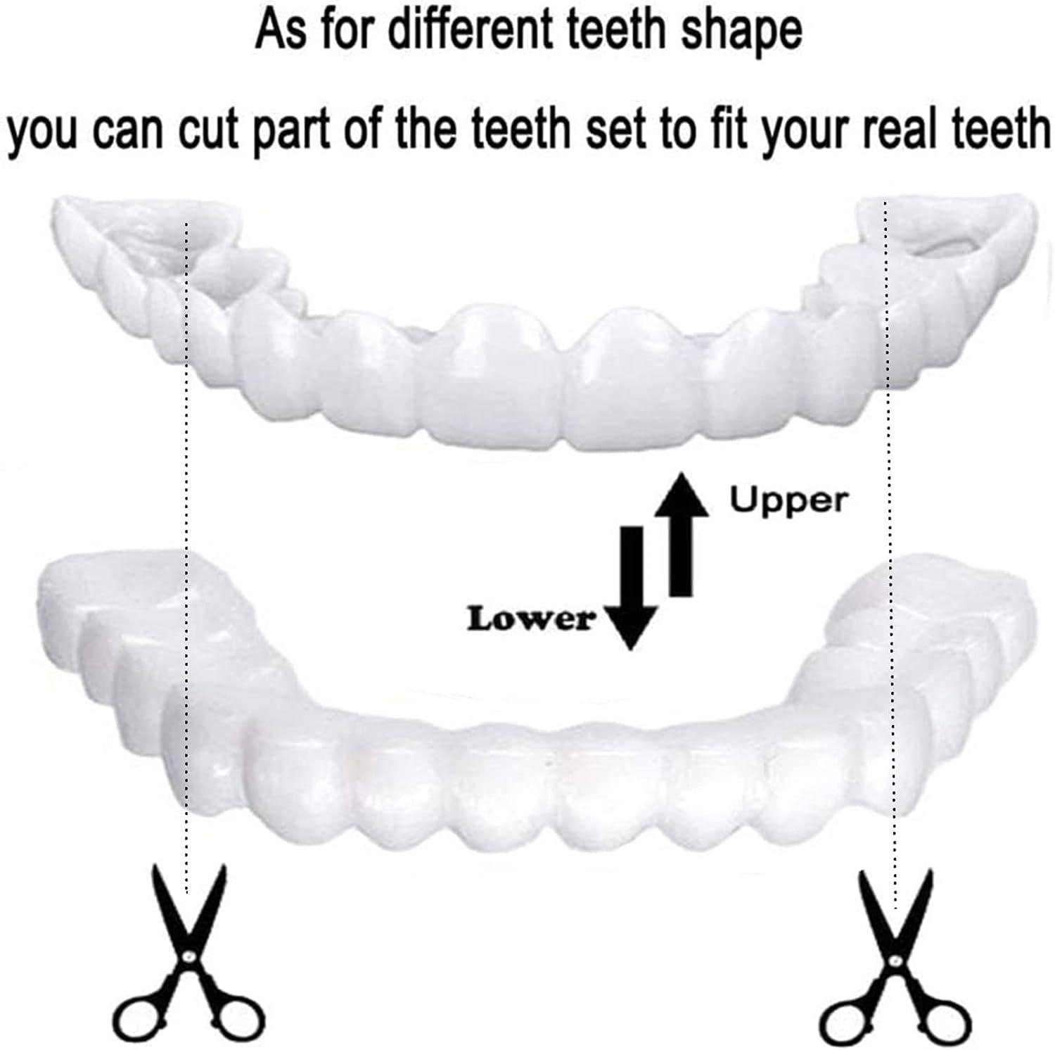 Wttfc 2 Pairs Dentures Temporary Denture Cosmetic Denture Temporary ...