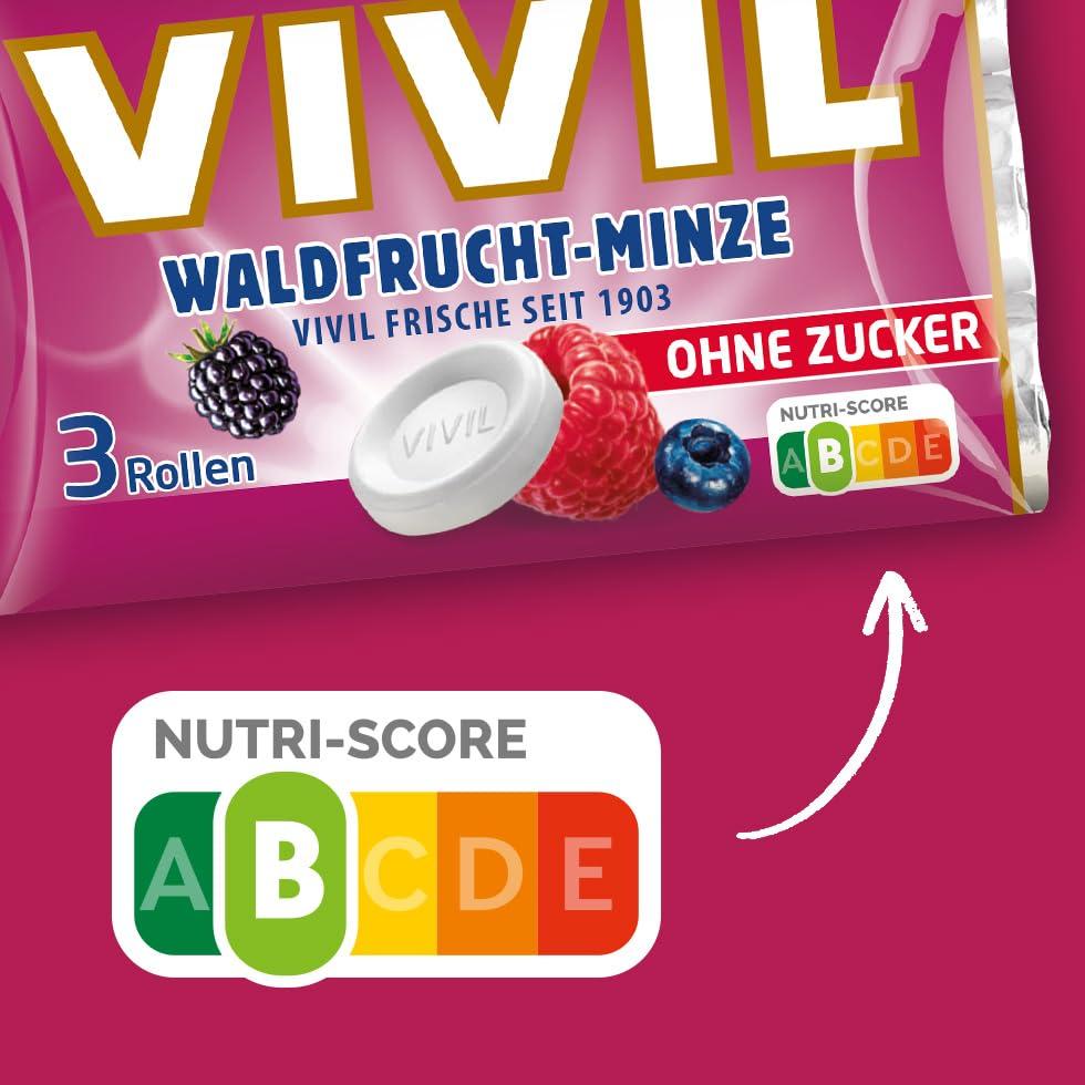 Vivil Forest Fruit Mint Rolls - Sugar-Free Vegan Fruity Pastilles | 30 ...