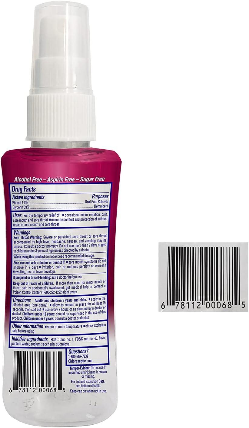 Chloraseptic Max Strength Sore Throat Spray - Wild Berries Flavor - 4.0 ...