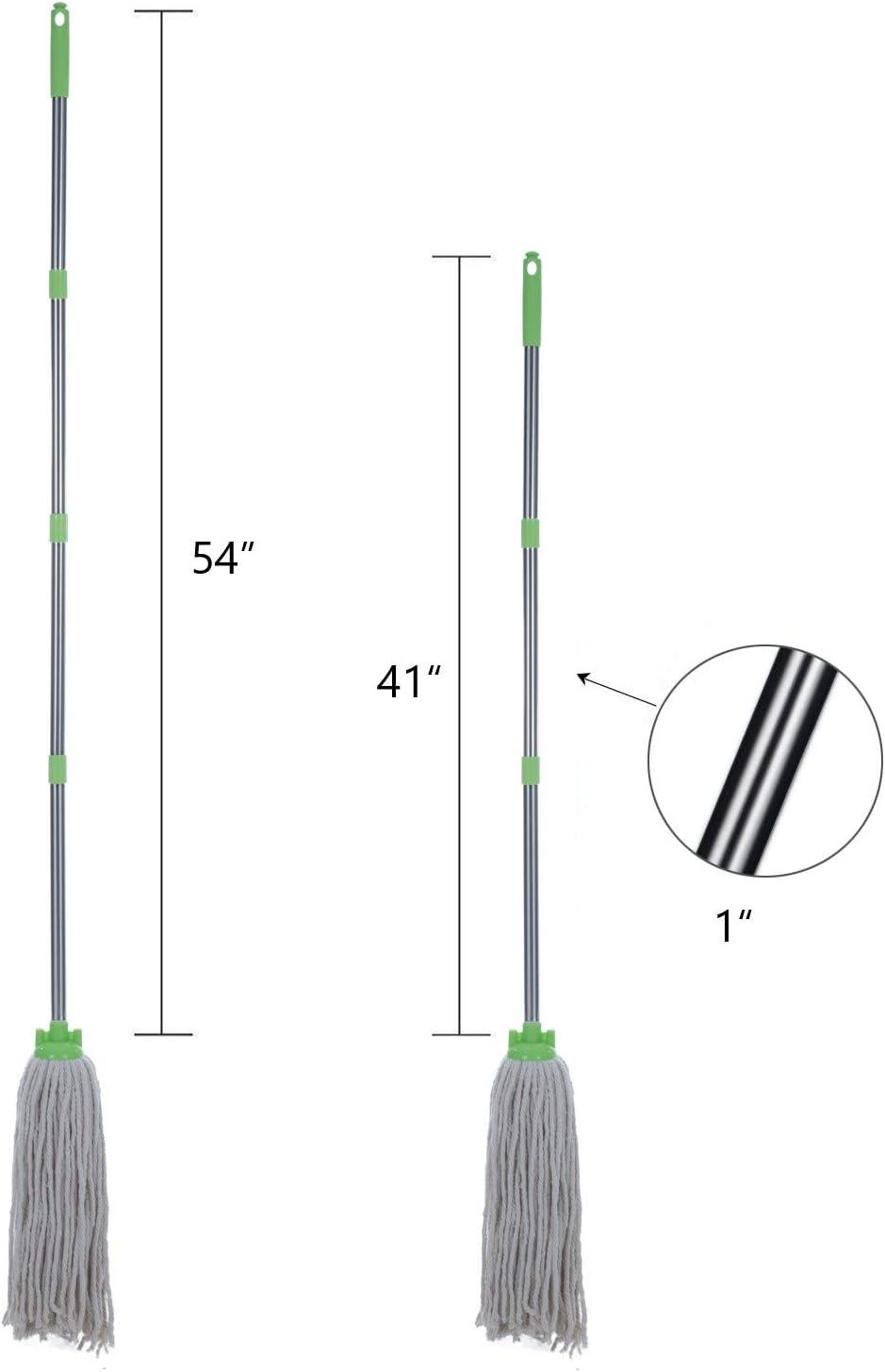 MEIBEI Traditional Cotton Deck Mop with Long Adjustable Handle - 54 ...