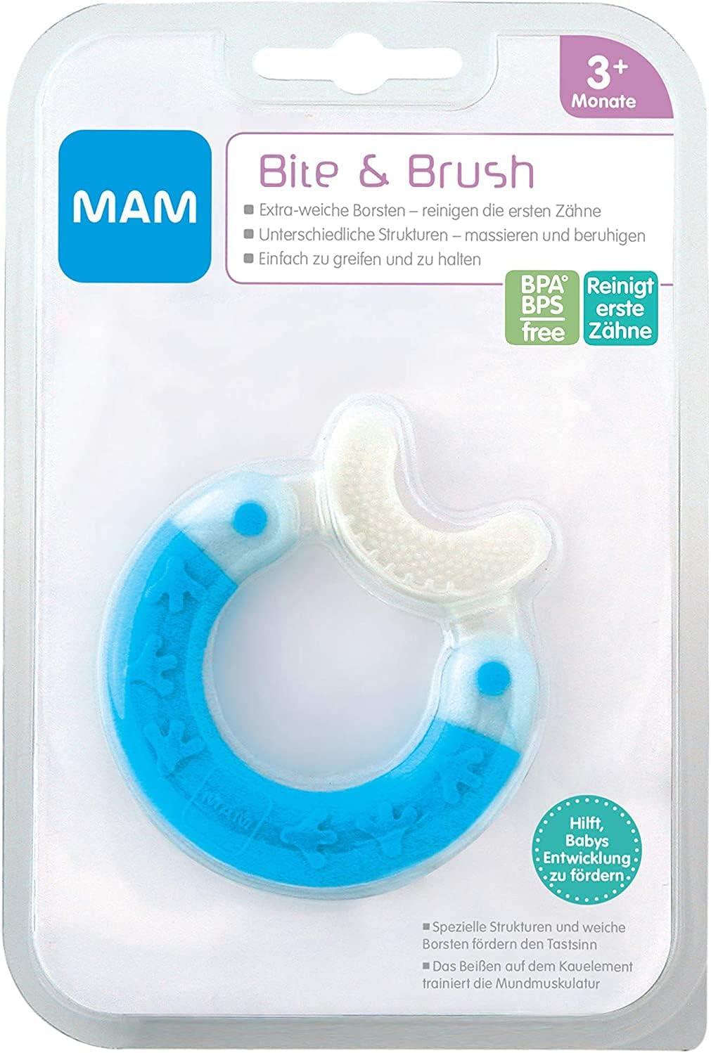 MAM Bite & Brush Baby Ring - Teething Toy for 3+ Months, Promotes ...