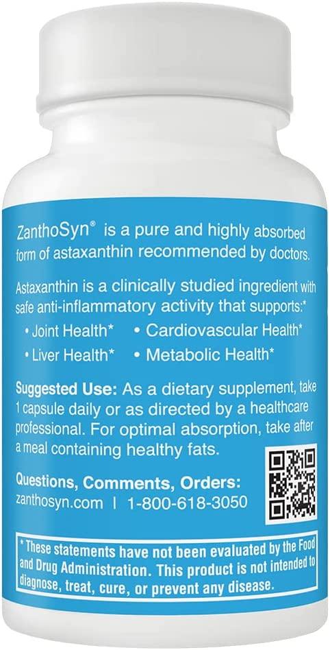 ZanthoSyn Astaxanthin Triple Strength 12mg - 3X Bioavailability, Non ...