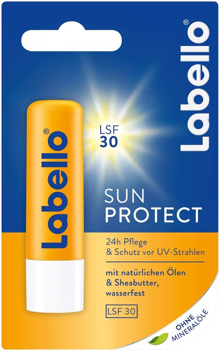 Labello Sun Protect Waterproof Lip Balm with SPF 30 - Mineral Oil Free ...