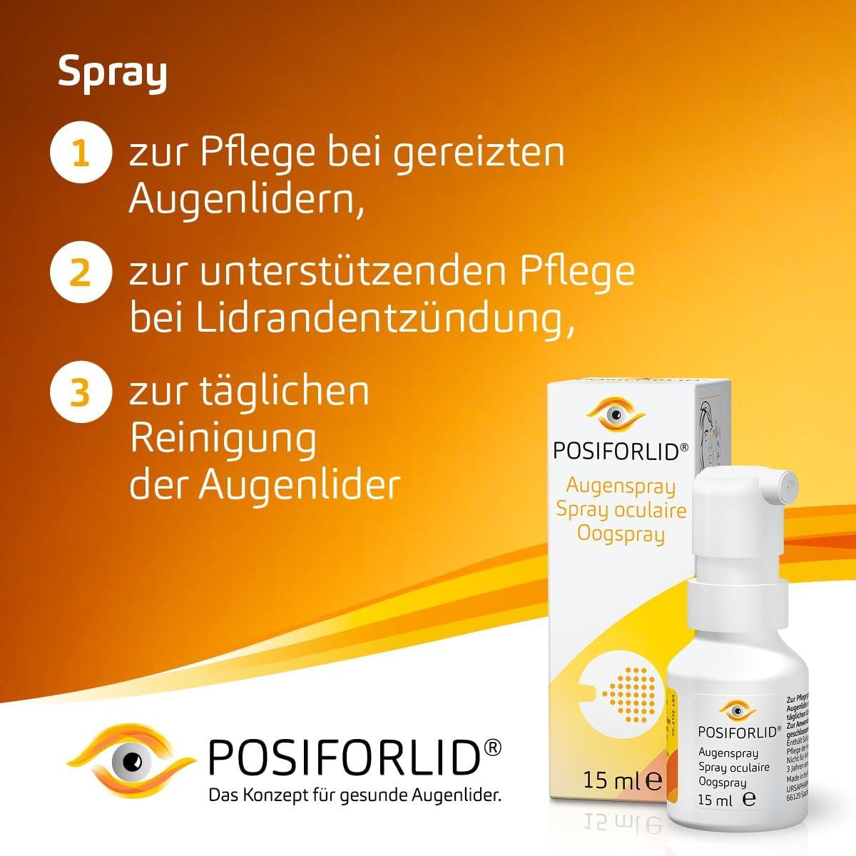 POSIFORLID Eye Spray Relief for Blepharitis & Irritated Eyelids | 15 ml ...