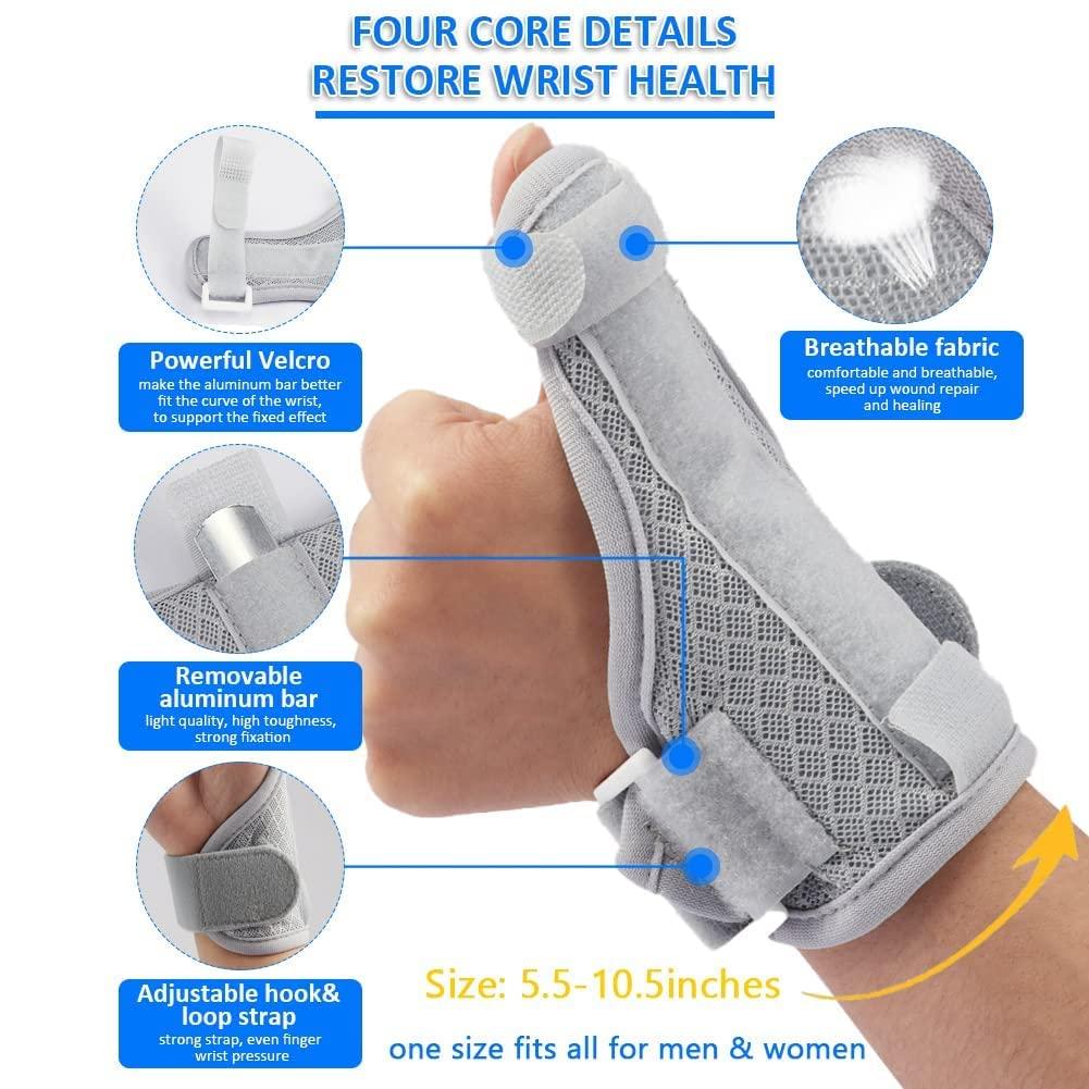 Reversible Thumb Splint Brace with Trigger Finger Splint - Breathable ...