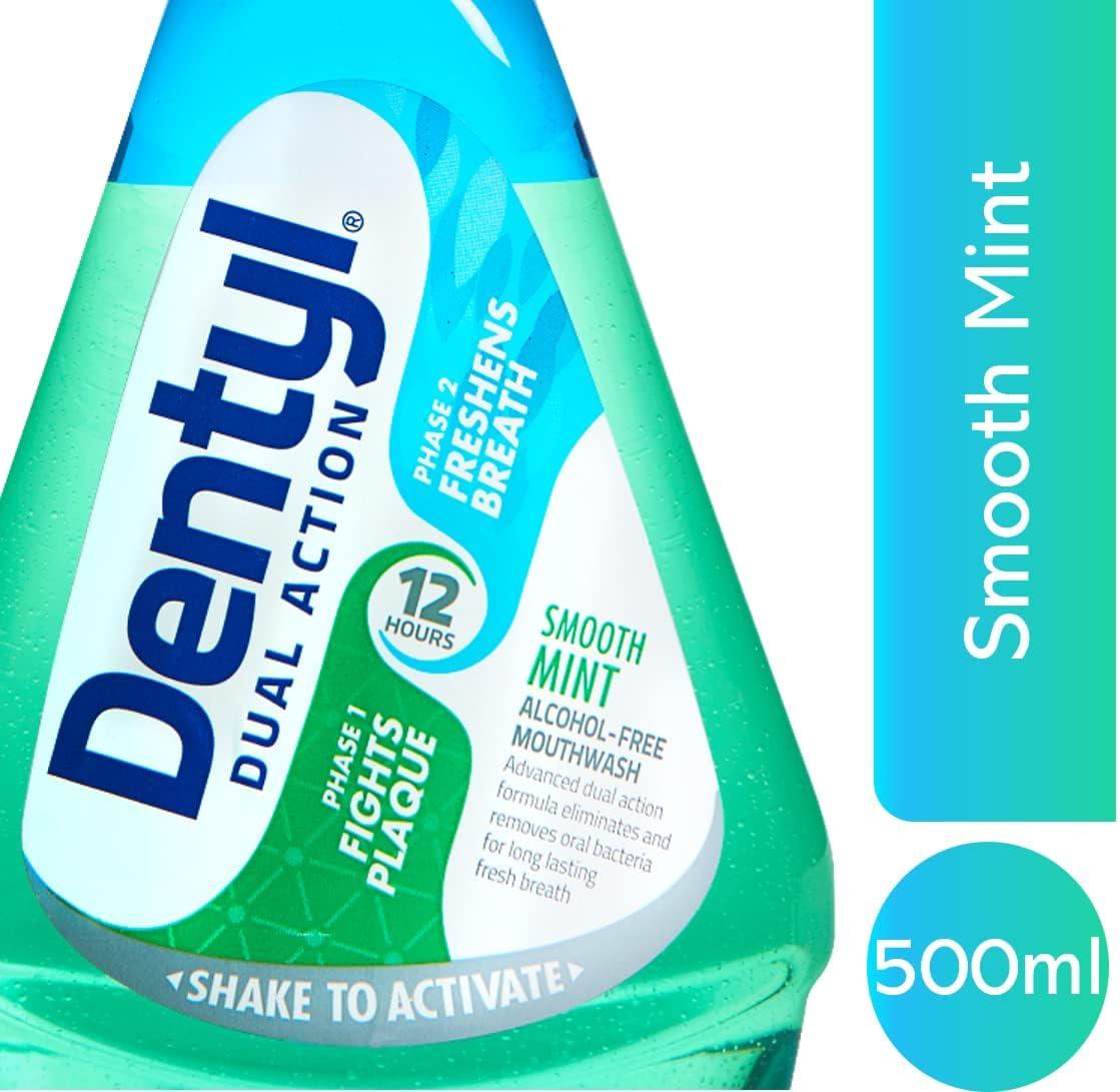 Dentyl Dual Action Smooth Mint Mouthwash 6x500ml - Plaque-Reducing CPC ...