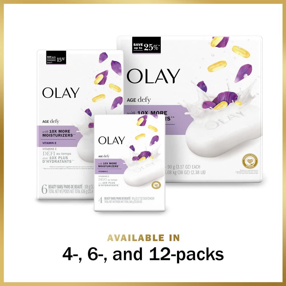 Olay Age Defying Beauty Bar Soap 4 ct - Hydrating and Nourishing ...
