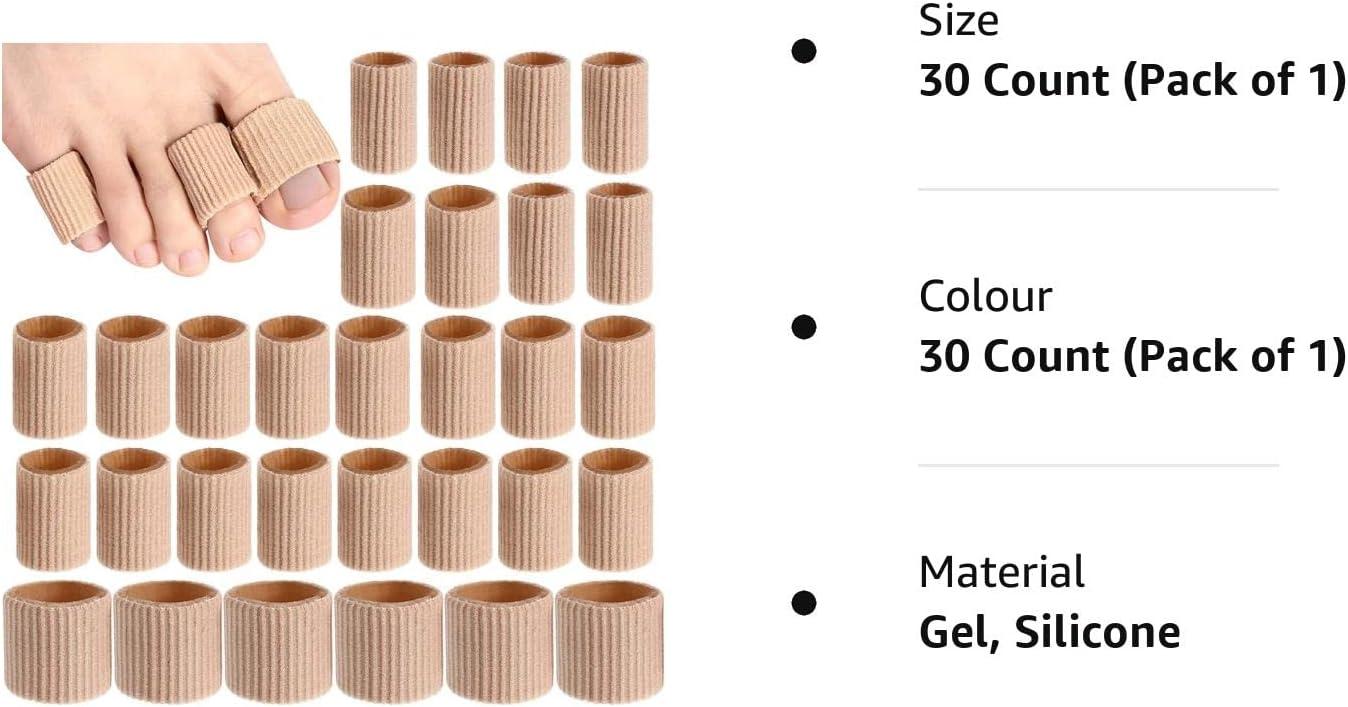 30 Pieces Toe Cushion Tubes Toe Sleeves Soft Gel Corn Pad Protectors ...