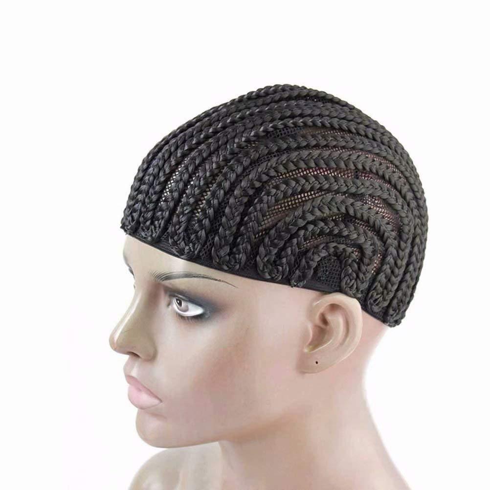2Pcs Crochet Cornrow Wig Caps for Women - Stretchy Braided Caps with ...