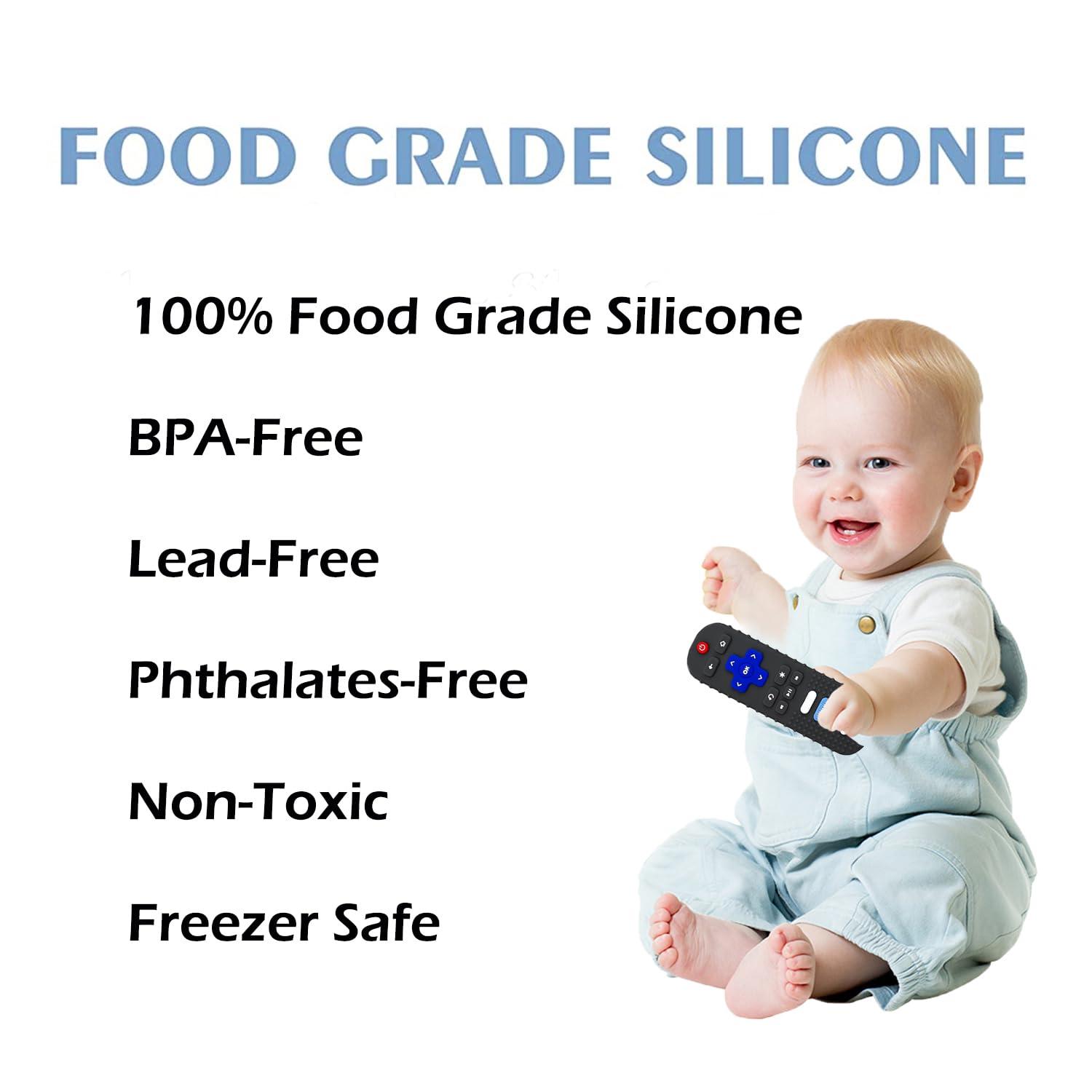 Sensory Silicone Baby Teething Toy - TV Remote Control Shape for 3-18 ...