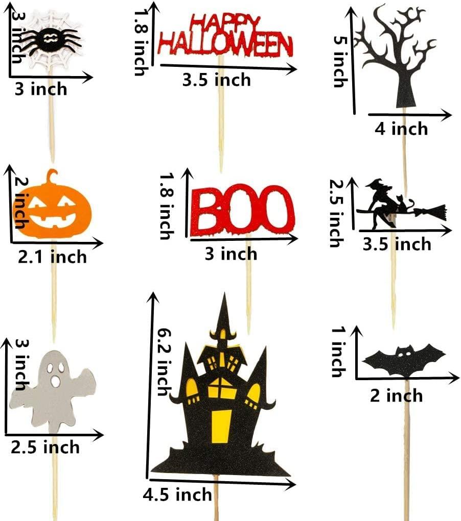 Halloween Cake Topper Set - Haunted House, Ghost, Pumpkin Cupcake ...