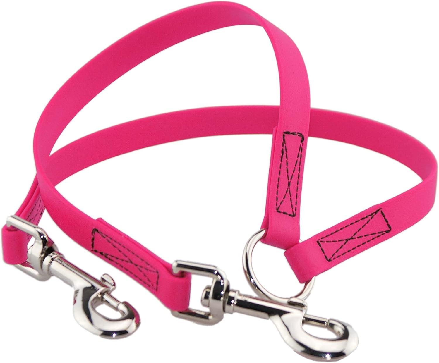 BioThane Dog Coupling Leash - 0.3m Neon Pink for Two Dogs | Selectable ...