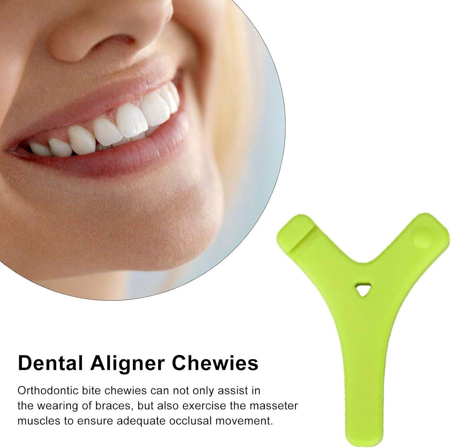 Aligner Chewies - Green Apple Flavor Rubber Bite Chewies for Masseter ...