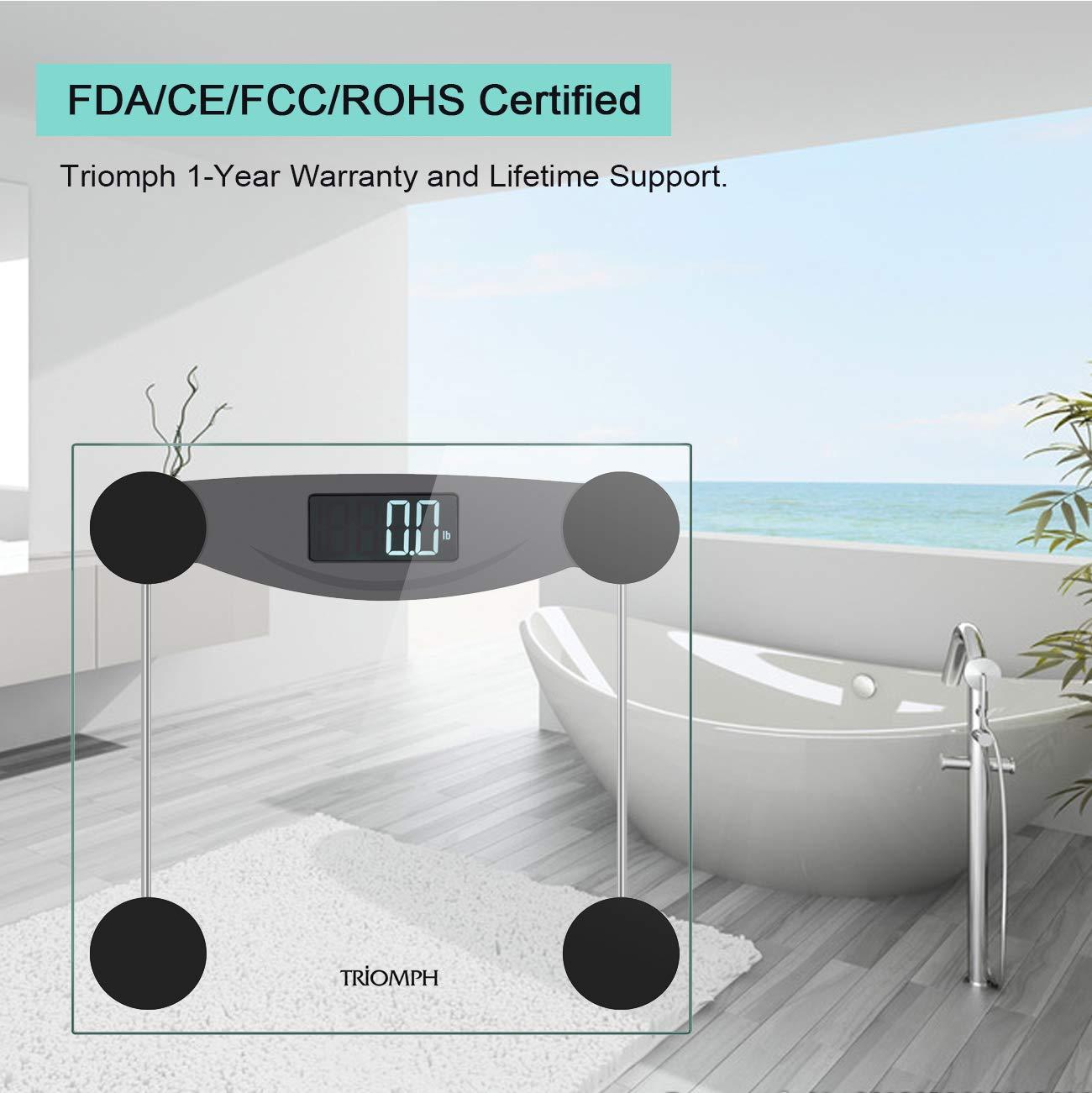 Triomph Smart Digital Bathroom Scale with Step-On Technology - LCD ...