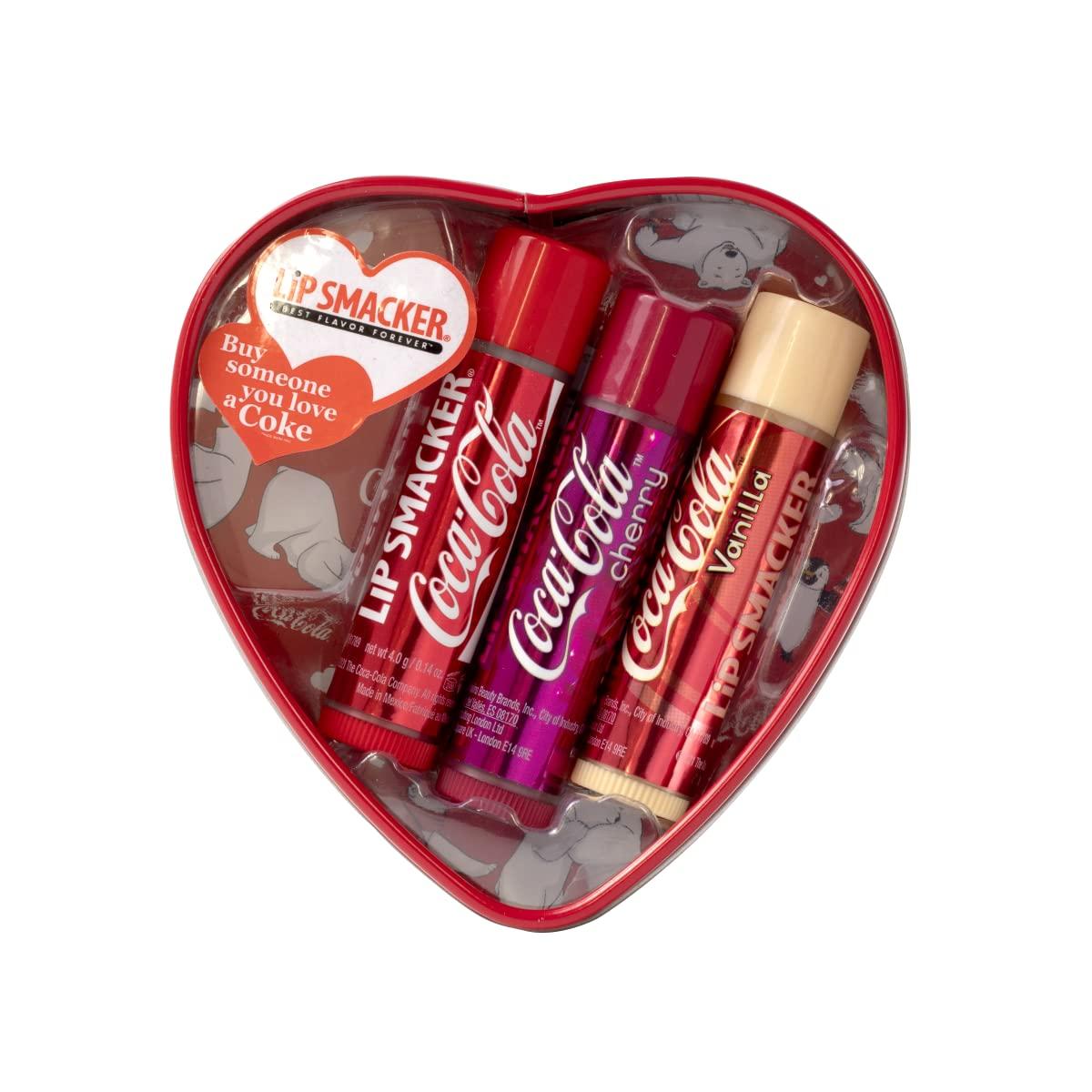 Lip Smacker Coca-Cola Heart Tin Lip Balm Trio - Original, Cherry ...