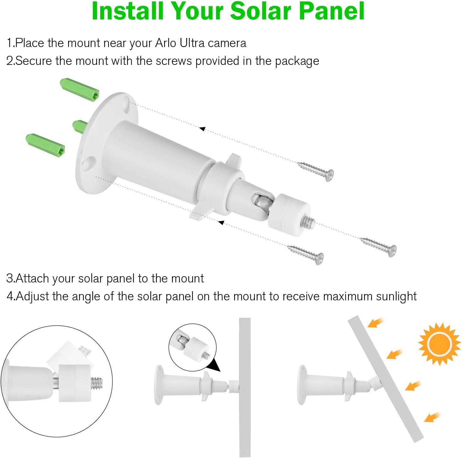 Uogw Solar Panel Charger for Arlo Pro 3/4, Ultra/Ultra 2 | 11.5ft ...