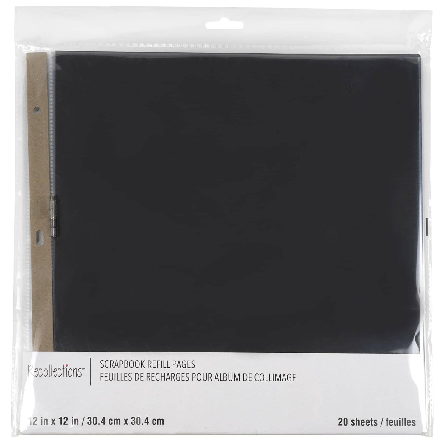 Recollections Michaels 12x12 Black Scrapbook Refill Pages - Pack of ...
