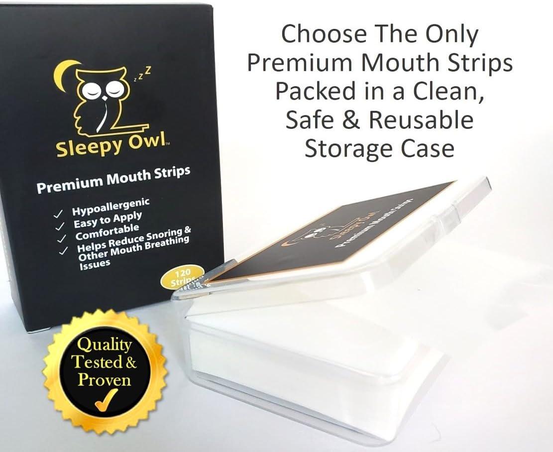 Doctor Sleepy Owl Mouth Tape Strips 120ct - Snoring & Mouth Breathing ...
