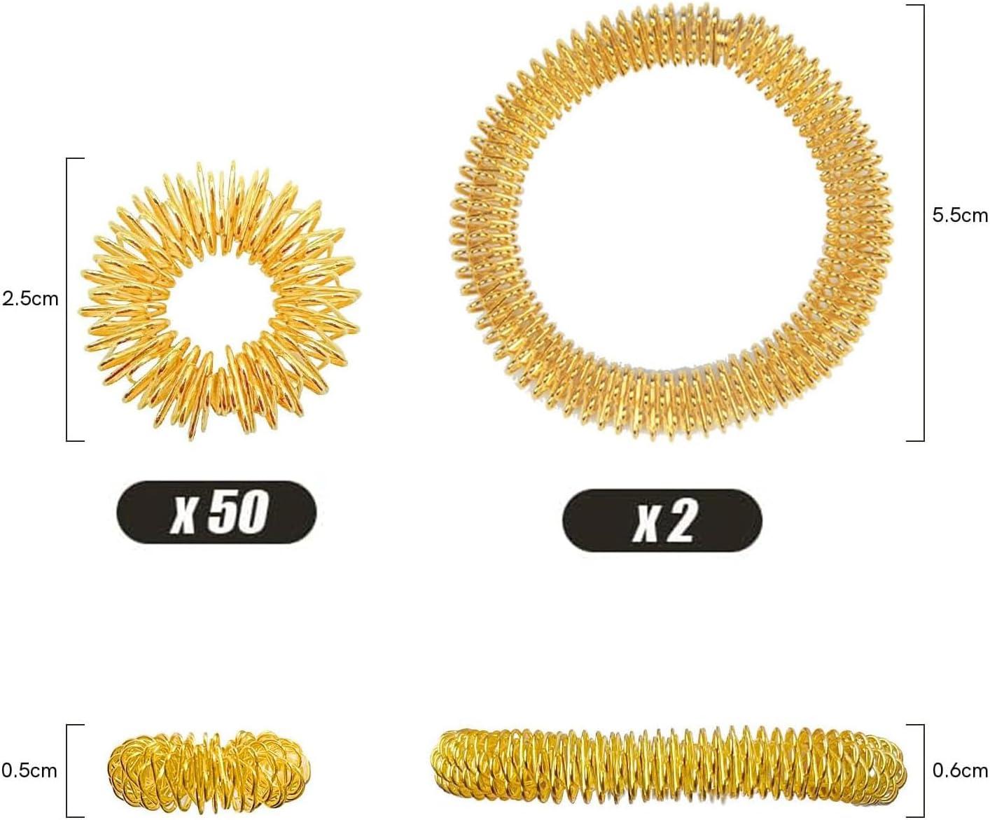 Mis.moon 52-Piece Finger Massage Ring Set | 8 Colors Spiky Sensory Anti ...