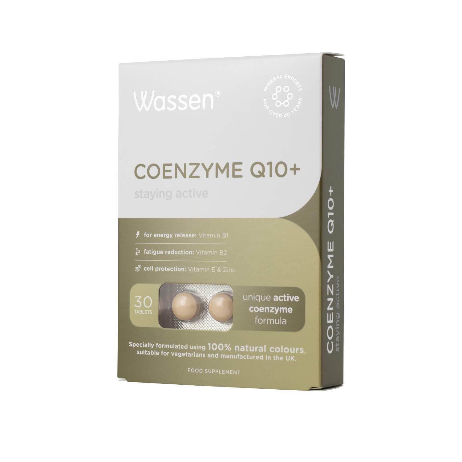 Wassen Coenzyme Q10 + Vitamin E Tablets - Active Coenzyme Formula - 30 ...