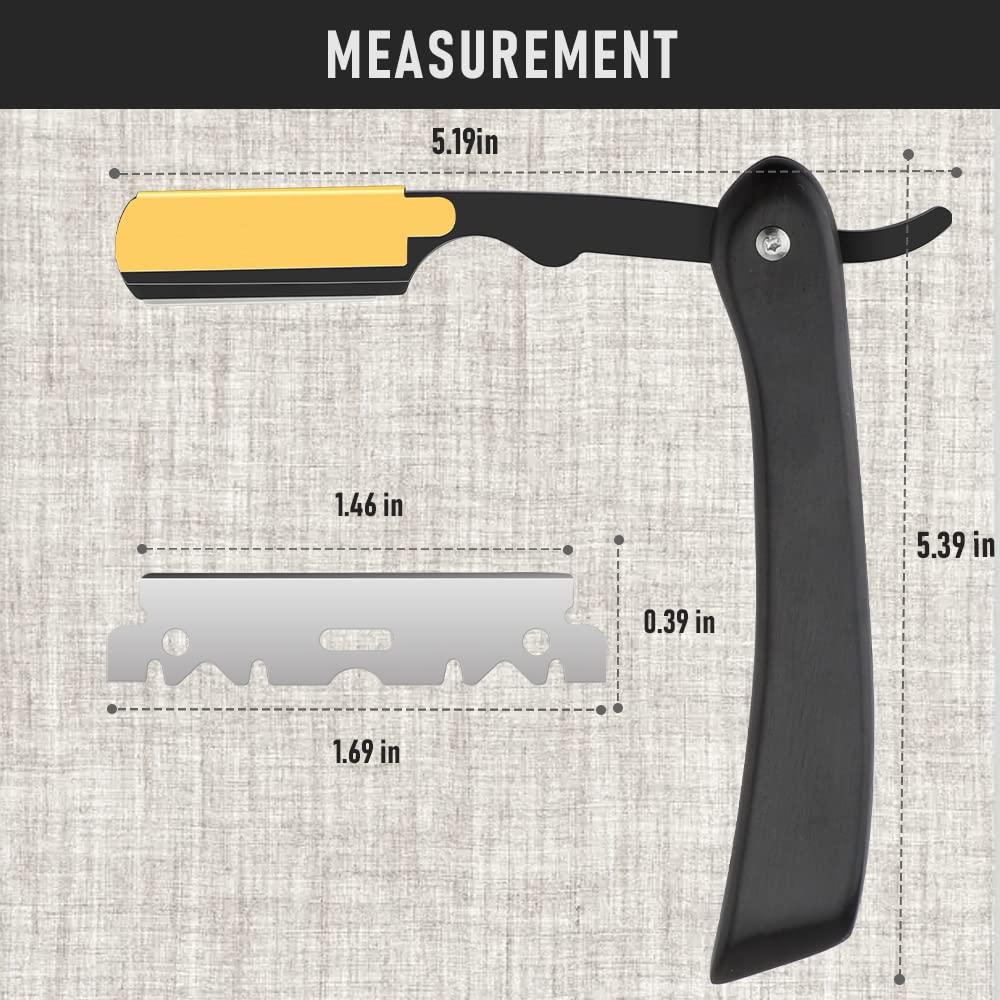 Premium Barber Straight Razor with 100 Stainless Steel Blades - For Men ...