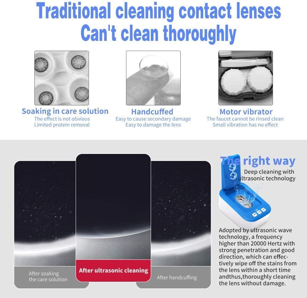 OFONE Ultrasonic Contact Lens Cleaner Case - Portable Machine for Soft ...