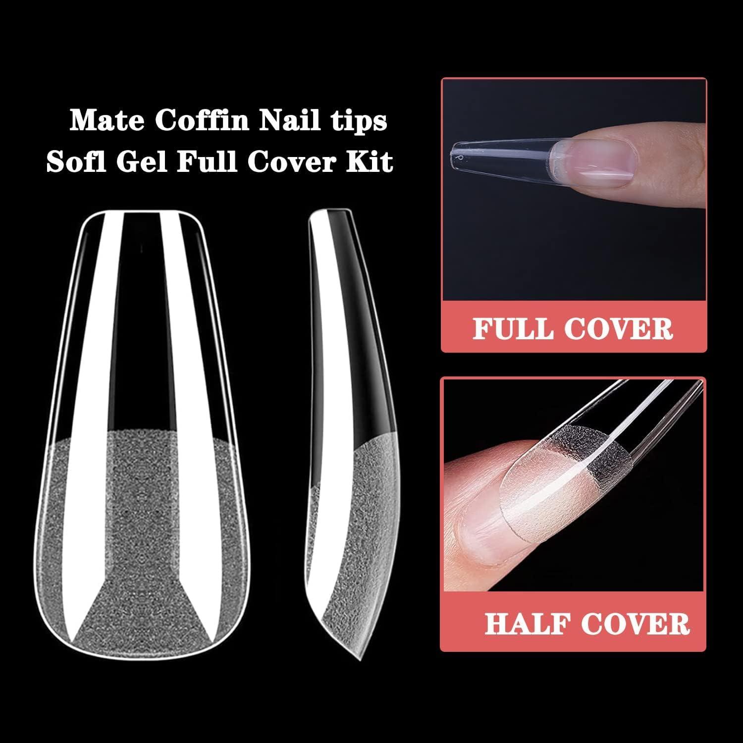 Coffin Nail Tips-120pcs Short Coffin Press on Nails Pre-shaped Short ...